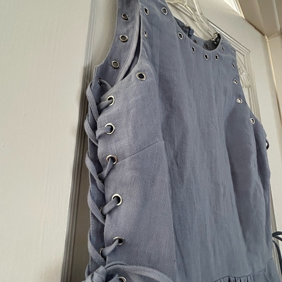 Reformation | Dresses | Reformation Blue Linen Dress With Circular ...